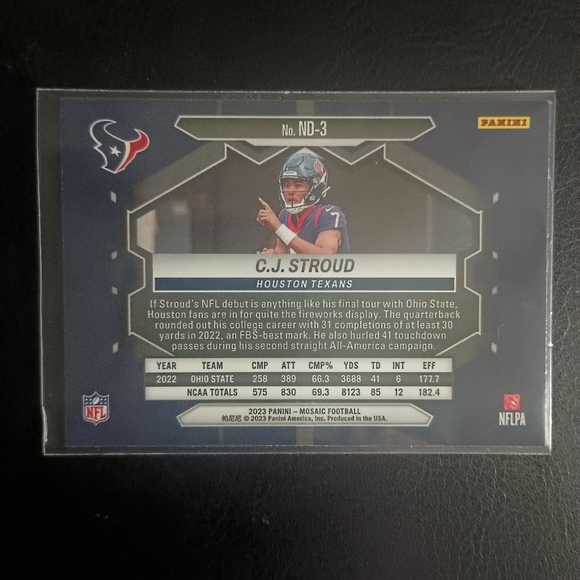 Panini | Toys | Cj Stroud 223 Mosaic Nfl Debut Base Rookie Nd3 Houston Texans Rc | Poshmark